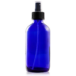 Juvale 4-Pack Blue Glass 8 Ounce Essential Oils Atomizer Pump Spray Misting Bottles