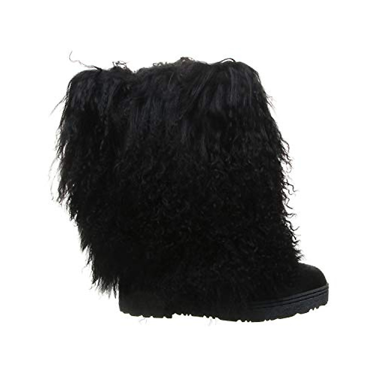 BEARPAW Women's Boetis Black Size 9 | Women's Boot Natural Fur | Women's Slip On Boot | Comfortable Winter Boot