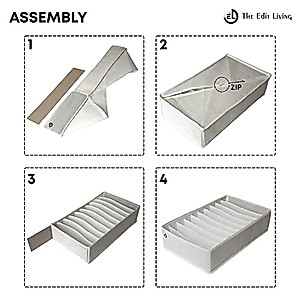 The Edit Living Drawer Organizer - Multipurpose Storage Drawer Organizers - Clothes Organizer for T-shirts, Tank Tops, Activewear - 10 Cells Storage Organizer - White - Set of 3