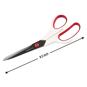 SINGER 8-1/2-Inch Fabric Scissors with Comfort Grip Red & White, 12-Pack