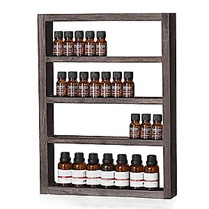 LIANTRAL Essential Oil Storage, Wall Mounted Wooden Display Shelf Rack for Essential Oils & Nail Polish, Essential Oil Wall Shelf, Espresso