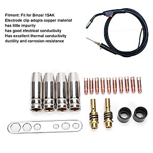 MIG Torch Gun Welding Accessory Kit Tip-Nozzle-Diffuser-Adapter Fit for Binzel 15AK MIG Welder MIG Welder Diffuse