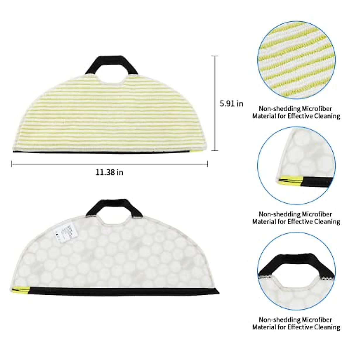 BSRTOP Vacuum Mop Replacement Pads Kit: 10pcs Replacement Parts Side Brushes Filters & Cleaning Mop Pads for Shark RV2001WD AV2001WD Robot