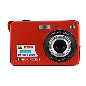Niaviben Portable Digital Camera 18 Million Pixel High Definition Screen Mini Compact Camera for Home Selfie 2.7 inch Red