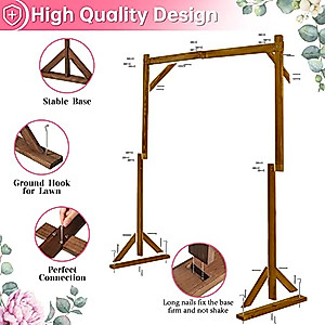 Loninak Wedding Arch-7.2FT Wooden Arch, Wooden Wedding Arch for Ceremony, Wooden Arbor Decoration, Wooden Backdrop Stand, Balloon Arch for Proposal Wedding Birthday Parties, Outdoor, Valentine Decor