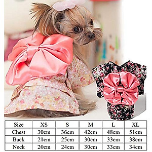 1pc Japanese Kimono with Small Flowers Printing Outfit Costumes for Pets Dogs Puppy (Pink XS)