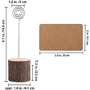 Place Card Holders 10pcs Table Number Holders with 20pcs Cards Rustic Real Wood Base Wedding Table Name Number Holder Party Decoration Card Holders Picture Memo Note Photo Clip Holder