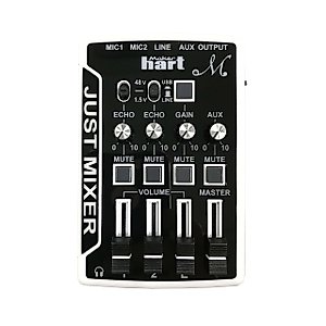 Maker Hart Just Mixer M 4 Channel Compact Microphone Mixer/2 Mic IN/2 Stereo IN/Mic Power/USB Audio IN&OUT