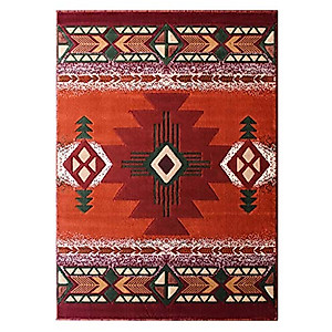 Southwestern Native American Tribal Rust Area Rug (2 Feet X 3 Feet)