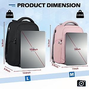 Lubardy Camera Bag Professional DSLR SLR Mirrorless Camera Backpack 14 Inch Waterproof Laptop Backpack Anti-Theft Camera Case with Rain Cover Large Capacity Photography Backpack for Men Women, Pink