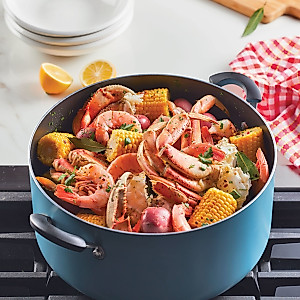 Farberware Cookware Nonstick Stockpot with Lid, 10.5 Quart, Aqua