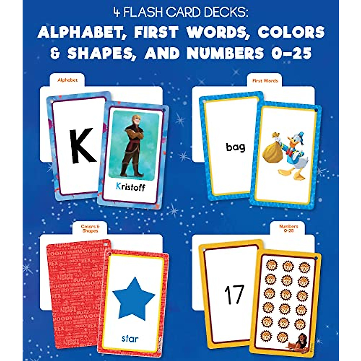 Disney Learning Flash Cards for Toddlers 2-4 Years, Toddler Flash Cards, Alphabet Flash Cards, Numbers, Colors, Shapes, Sight Word Flash Cards, Kindergarten and Preschool