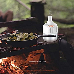 KOKOIN Newest 30W 5500LM Waterproof Rechargeable LED Night Light Bulb,Dimmable Emergency Lights, Outdoor BBQ Hanging Light, Bright Lights for Tent Lantern/Patio/Garden/Power Failure, Pack of 2