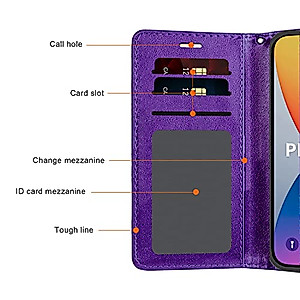EnCases for iPhone 14 Pro Max Case,iPhone 14 Pro Max Wallet Case with Hand Strap PU Leather Clip Flip Case for Apple iPhone 14 Pro Max Card Holder (Stand Feature) for iPhone 14 Pro Max Case Butterfly