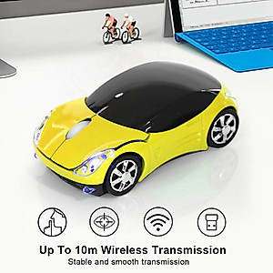 Zerone 2.4GHz Mouse, Portable Optical Mouse 1600DPI for/Android/ME/Windows PC/Tablet Gaming Office (Yellow)