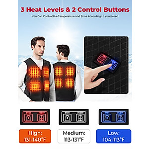 KEMIMOTO Heated Vest for Men, Warming Vest, Heated Hunting Vest, BATTERY NOT INCLUDED, Electric Heated Vest