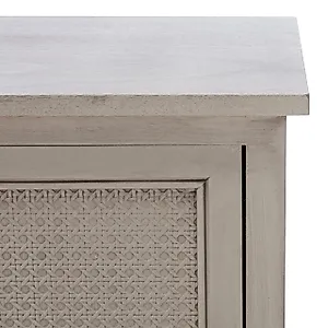 SAFAVIEH Home Collection Haines Greige 2-Door 1-Shelf Entertainment Stand up to 55" Flatscreen TV Media Unit