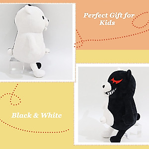 TIMSOPHIA Boys Black White Bear Plush Doll Monokuma Bear 36cm for Girls Birthday Child Pillow Toy Home Decor Adornment (Black White, 36cm)