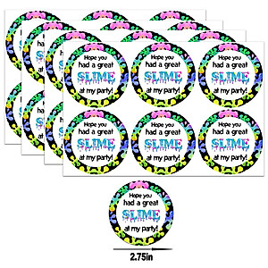Slime Goodie Bags-24 Pcs Slime Party Favors Candy Bags with Stickers, Slime Goody Gift Treat Bags Slime Themed Birthday Party Supplies
