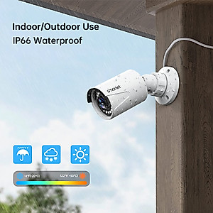 5MP PoE CCTV Cameras Security System with AUDIO 1TB Hard Drive, SMONET 8CH Home Surveillance NVR Kits, Clearer Than DVR, 4pcs Wired Indoor Outdoor IP Cameras AI Human Detection Night Vision,Free APP