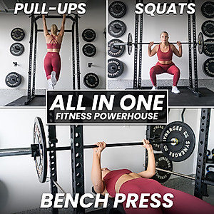 Synergee 2200 Series 81" by 44.5" Power Rack Cage with J-Cups, Safety Arms, Pull Up Bar.