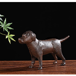 BRASSTAR Cast Iron Dog Statue Garden Home Desk Decor Cute Labrador Figurine Collectible Gifts PTWQ005