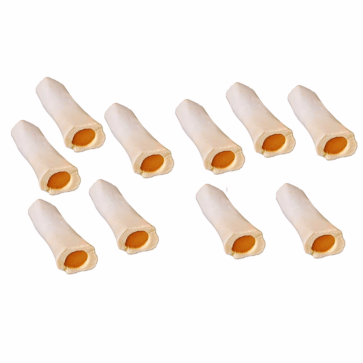 MPP Stuffed Cheese 6 Inch Shin Dog Bones Refillable Dental Chew Delicious and Nutritious (2 Bones)