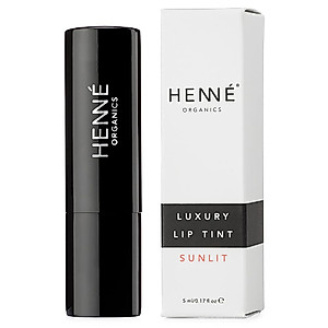 Henné Organics Luxury Lip Tint - Moisturizing, Sheer Natural Color - Sunlit (Peach)