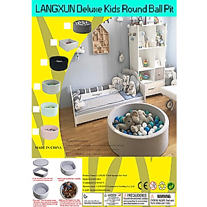 LANGXUN Pit Ball Kiddie Dry Pools, Kids Ball Pit Playpen for Baby Kids Children, Ball Pits Accessories, Baby Toddler Ball Pit, Indoor Playpen, Birthday for Baby Toddler Kids