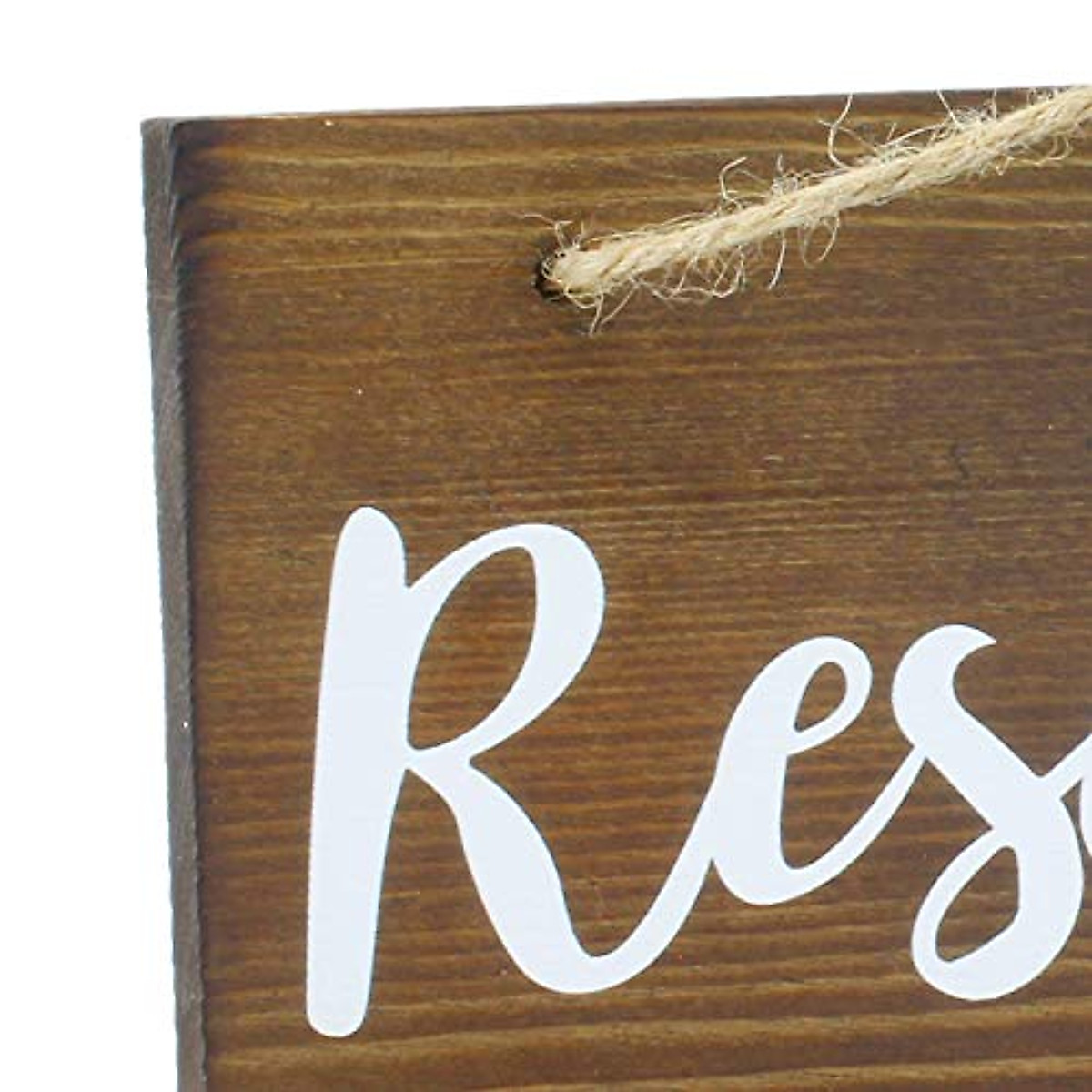 Darware Hanging Wooden Reserved Signs (6-Pack); Rustic Style Wood Signs for Weddings, Special Events, and Functions to Hang on Chairs, in Doorways