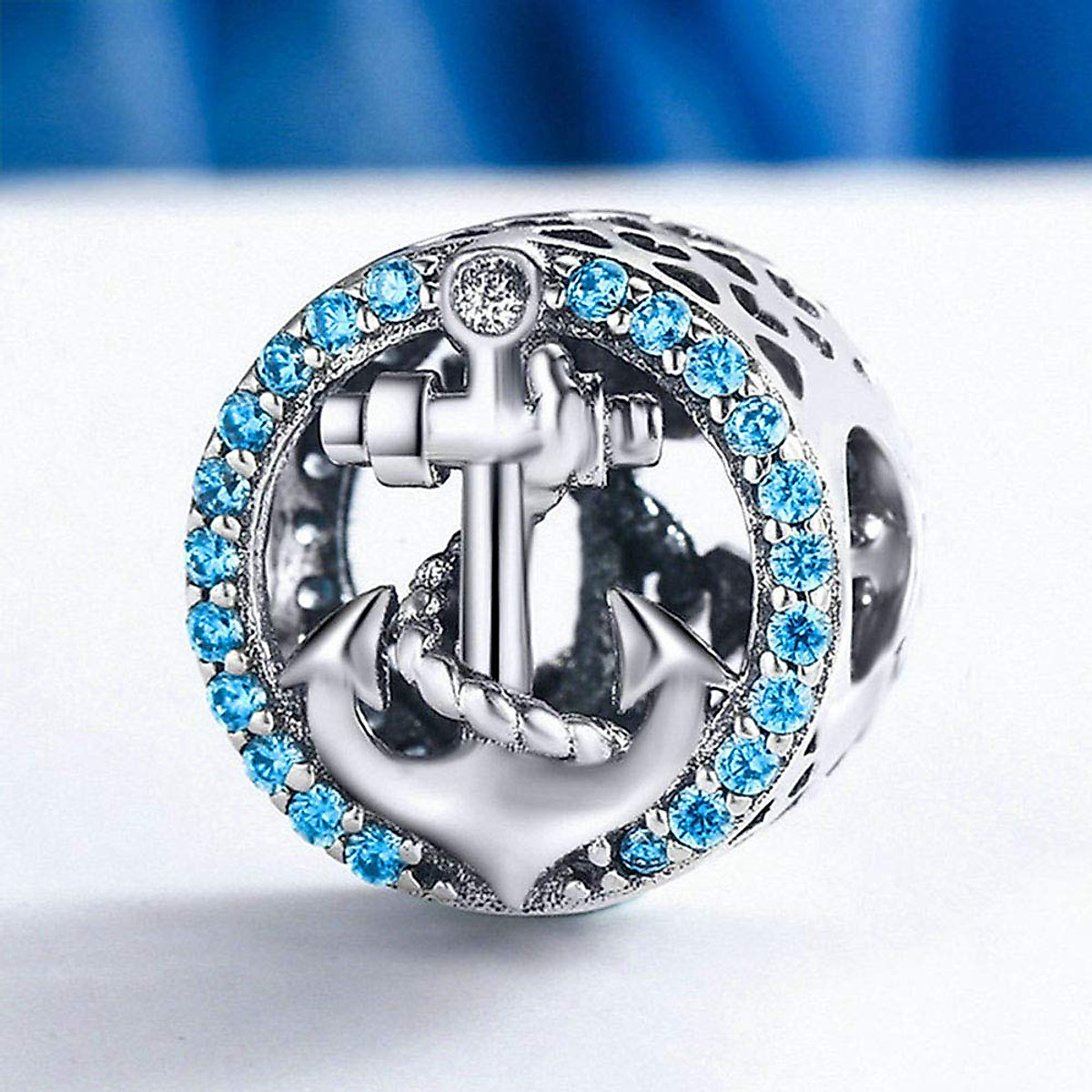 LAMOONY Sailing Boat Charm 925 Sterling Silver, Anchor, Starfish, Jelly Fish Ocean Charm for Pandora Charm Bracelet