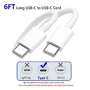 Apple Certified 30W iPhone 15 Charger Super Fast Charging for iPhone 15/15 Plus/15 Pro/15 Pro Max,iPad Pro 12.9-inch 6th/5th/4th/3th,iPad Pro 11-inch,iPad Air 5/4th,iPad Mini 6th,6FT USB C to C Cables