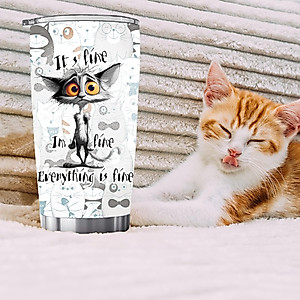 TkinTall Cat Lover Gifts for Women, Cool Gifts for Cat Lovers 20oz Tumbler, Cat Lady Gifts for Women, Cat Mom Dad Gifts for Women Men, Funny Cat Themed Gifts, Cat Gifts for Girls Birthday Christmas