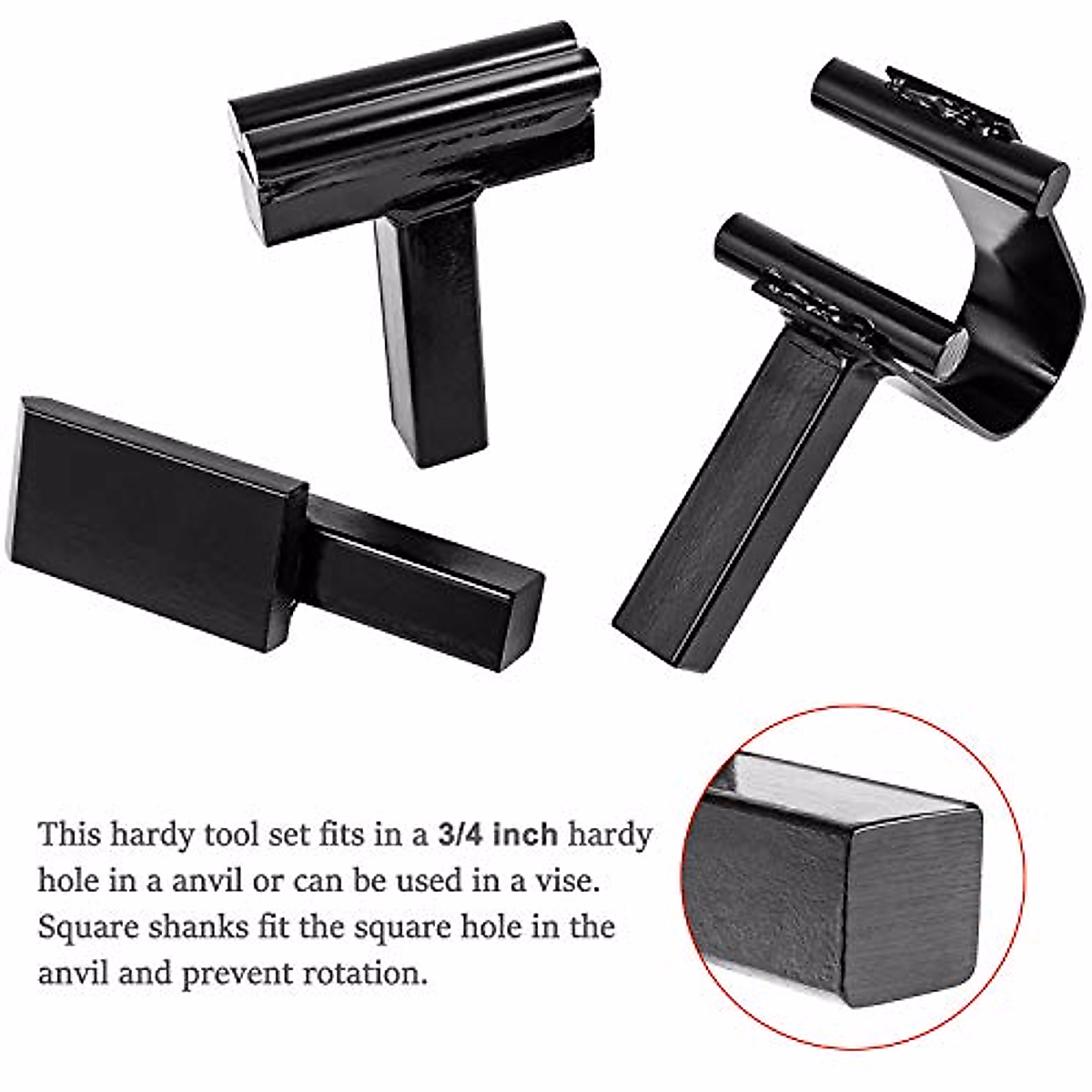 Blacksmith Anvil Forge Hardy Tool 3/4" Hot Cut Creasing Stake Spring Fuller Tool Set (3Pcs)