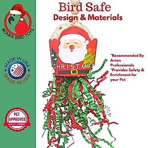 Bonka Bird Toys 2438 Santa Sola Christmas Cup Small Medium Festive Holiday Chew Treat Cockatiels Parakeets Conures and Other Similar Birds