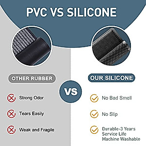 ESTHELLO Door Mat, Silicone Front Door Welcome Doormat, Non Slip Rugs for Indoor Outdoor, Machine Washable Low Profile Entrance Mat, Black Quick Dry Floor Mat Rugs for Kitchen Bedroom Restroom