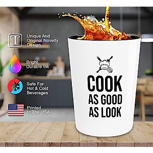 Flairy Land Chef Shot Glass 1.5oz - Cook as good as look - Food Lovers Foodies Dough Baking Funny Bread Cookie Cupcake Bakery Kitchen Mom Chef Dad