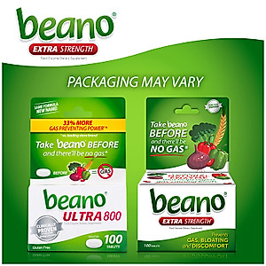 Beano Extra Strength, Gas Prevention & Digestive Enzyme Supplement, 100 Count