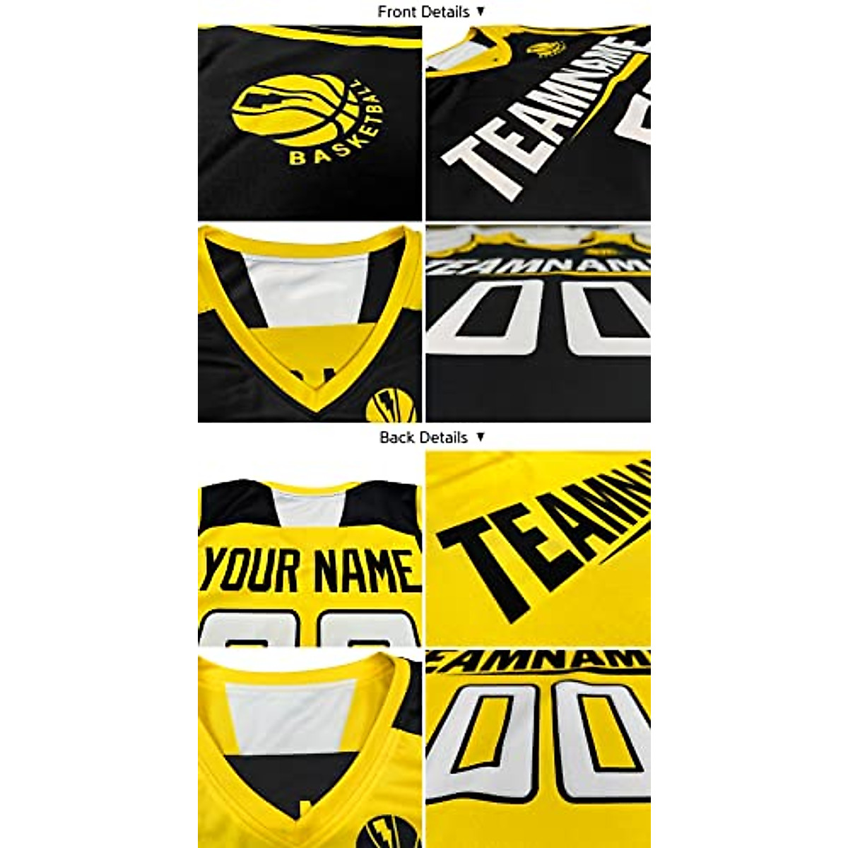 BaiLiLai Custom Basketball Jersey Reversible Printed Name Number Athletic Blank Team Uniform for Men/Youth, Black/Neon Green27, One Size