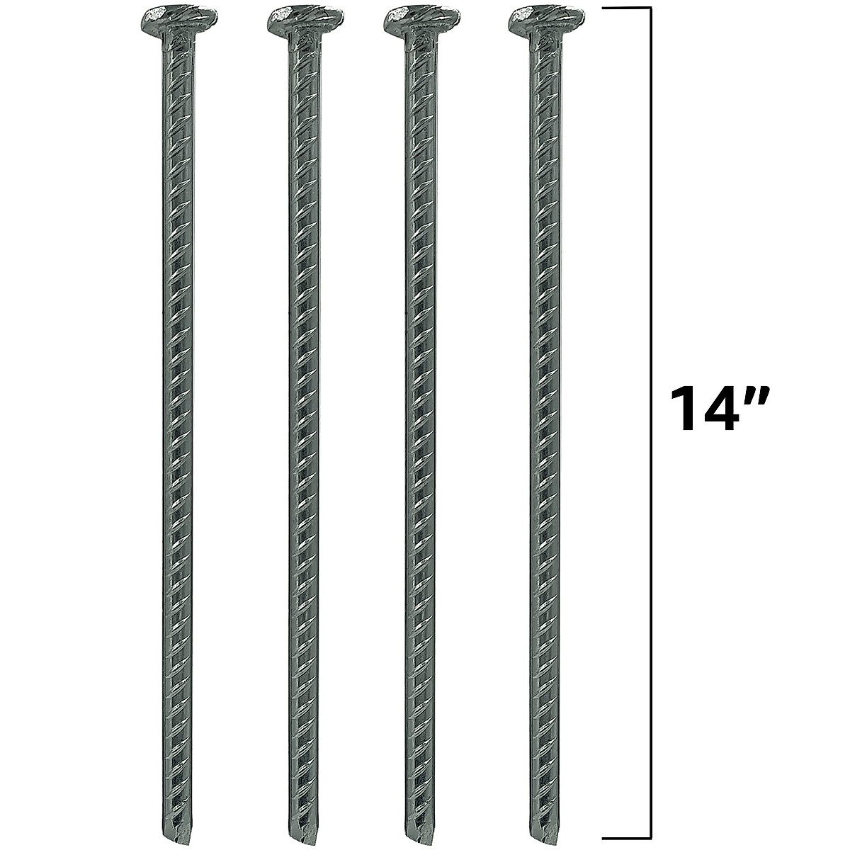Electriduct 14" Rebar Spikes 1/2" Diameter (Pack of 16) Anchor Kit Galvanized Steel - Asphalt Mounting Hardware for Parking Curbs, Speed Bumps, Wheelchair Ramps, Cable Protectors, Cord Covers