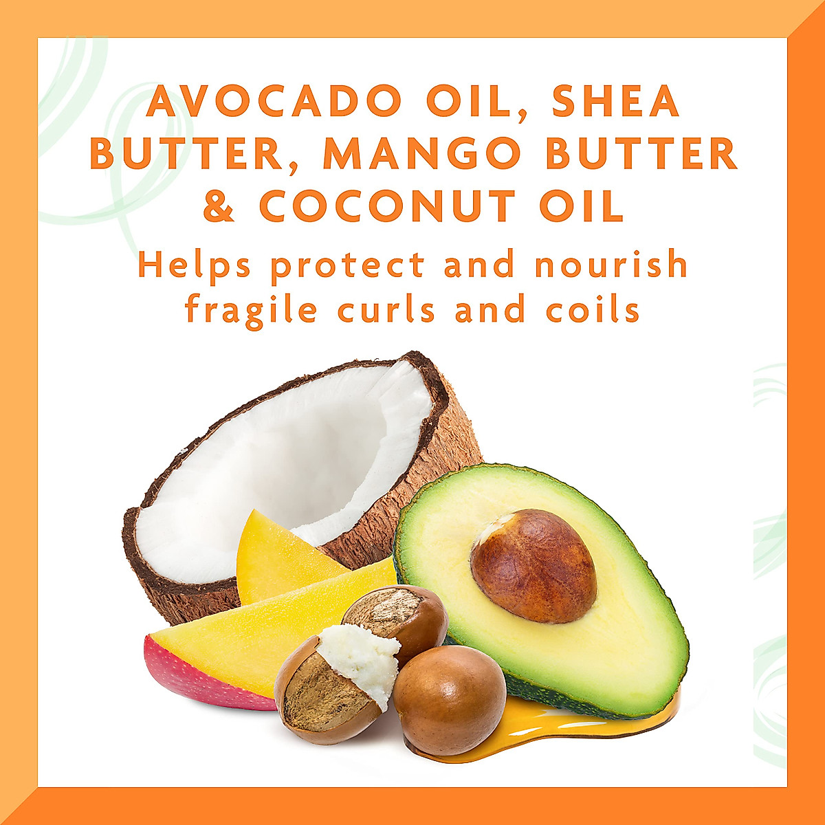 Cantu Avocado Curling Cream with Shea Butter, Mango Butter, & Coconut Oil, 12 Ounce