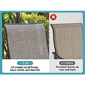 PHI VILLA Patio Swivel Dining Chairs Set of 8 Outdoor Kitchen Garden Metal Chair with Textilene Mesh Fabric, Patio Furniture Gentle Rocker Chair, Black Frame