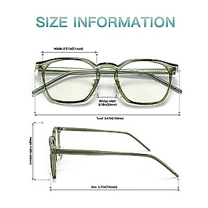 Baililai Blue Light Blocking Glasses - Lightweight Eyeglasses with Blue Ray Filtering for Computer Gaming (17131) (green-C10)