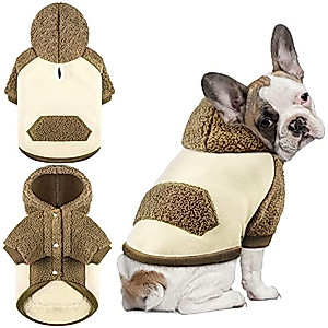 Fuzzy Thick Dog Winter Clothes Dog Hoodie Thermal Coat Doggie Clothes Dog Clothes Boy Dog Jacket Puppy Outfit Small Girl Dog Clothes (Large)
