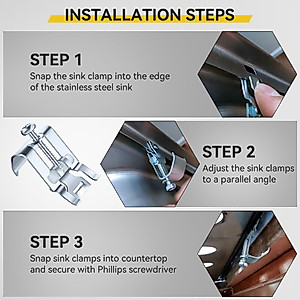 Dreyoo 12 Pack Stainless Steel Sink Clips, Undermount Sink Clips Compatible with Serene Valley Topmount Sink NSA103, Sink Undermount Clips Easy to Install, Rust Resistant Support Hardware