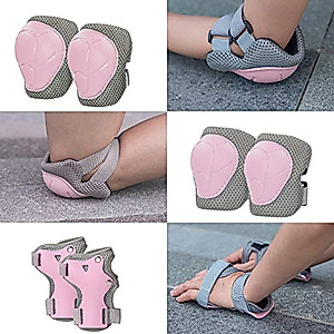 LANOVAGEAR Kids Helmet Knee Pads Ages 2-8, Adjustable Toddler Bike Helmet Knee Elbow Wrist Pads for Skating Scooter Roller Skates Cycling Bicycle