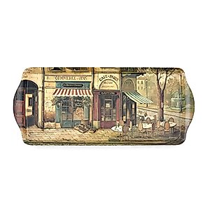 Pimpernel Parisian Scenes Collection Sandwich Tray | Serving Platter | Crudité and Appetizer Tray for Indoor and Outdoor use | Made of Melamine | Measures 15.1" x 6.5" | Dishwasher Safe