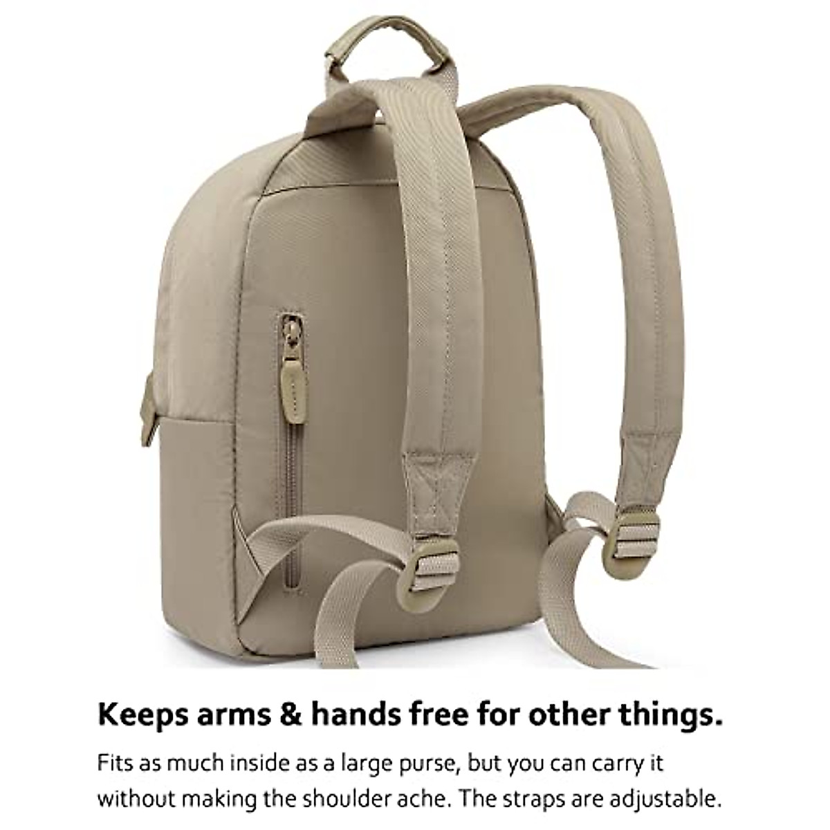 HotStyle SIMPLAY+ Mini Backpack Small Fashion Backpacking Purse, Pastel Khaki