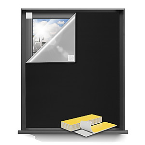 Sumobaby 75"x57" Portable Blackout Curtains, Blinds for Windows with Hook & Loop Tapes, 100% Blackout Window Shades, Window Curtains Easy to Cut Fit for Bedroom, Baby Room and TV Room (Black)