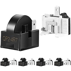 10 Pieces Refrigerator Starters QP2-4R7 4.7 Ohm 1 Pin Refrigerator PTC Starter Relays and 6750C-0005P Refrigerator Overload Protectors Refrigerator Parts Accessories